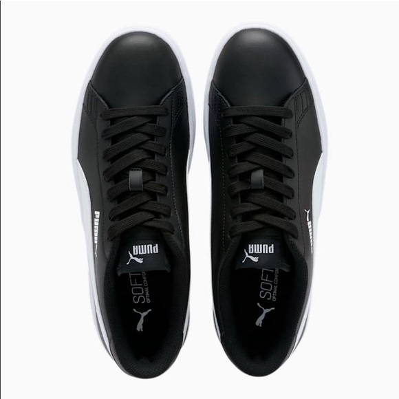 Puma | Shoes | Puma Smash V2 Mens Leather Sneaker Shoes Black | Poshmark